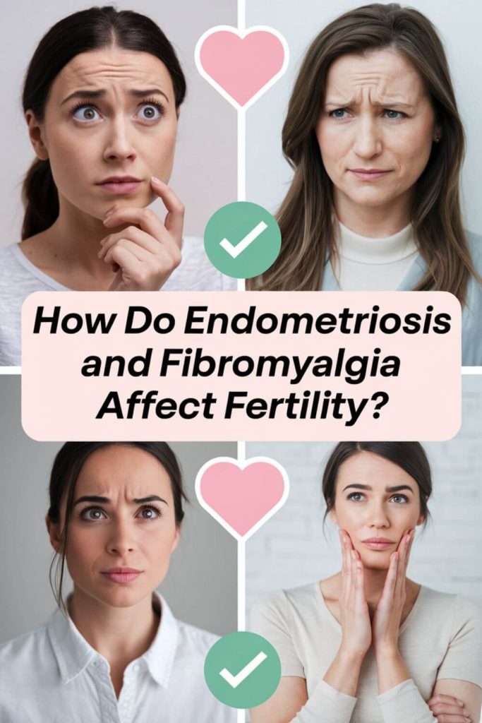 How do endometriosis and fibromyalgia affect fertility?