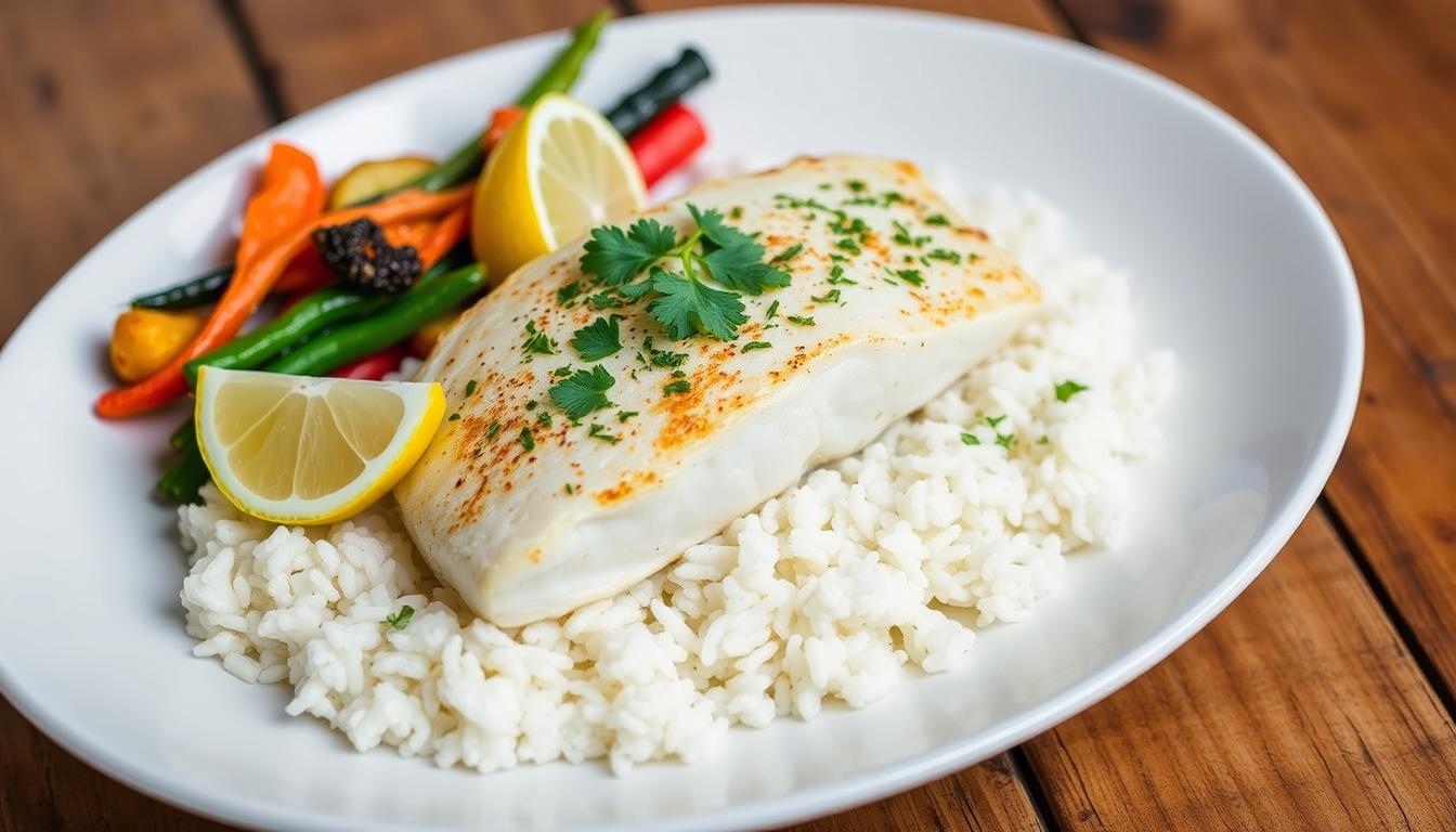 Baked Cod Rice Low FODMAP Recipe