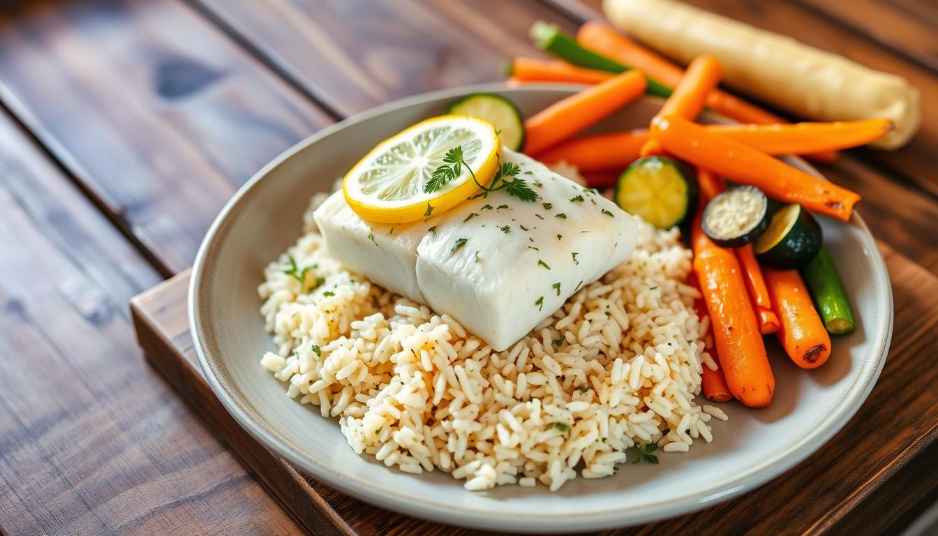 Baked Cod Rice Low FODMAP Recipe